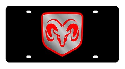 New Dodge Ram Red Logo Acrylic License Plate | eBay