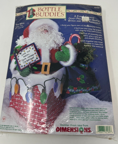 1999 Dimensions Bottle Buddies Toy Man Stitch and Glue Craft Kit #62169 ...