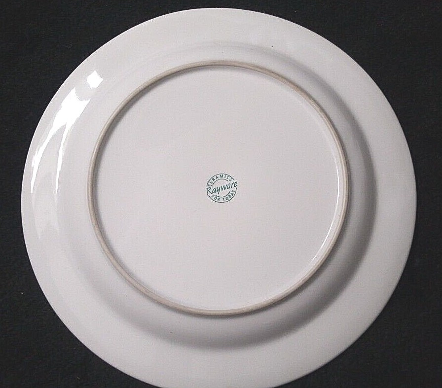 Rayware Ceramics for Today White with Black Band & Gold Rim 10¼ in ...