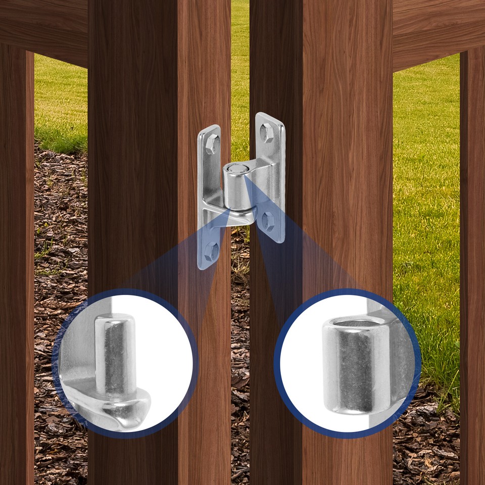 2 Pack Gate Hinge Set 304 Stainless Steel Farm Gate Hinge Wall Mounted ...