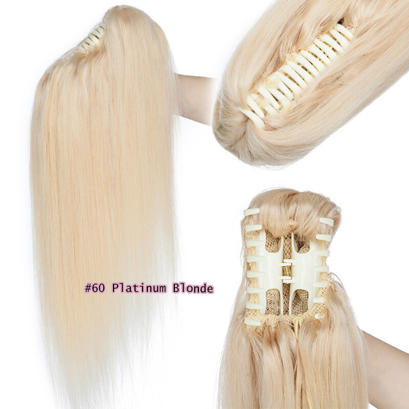 Thick Clip in Human Virgin Hair Extension Wrap On Pony Tail Mixed Color ...