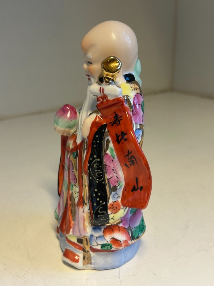 Vintage Chinese Porcelain Figurine Of Shou Xing God Of Longevity H 16cm ...