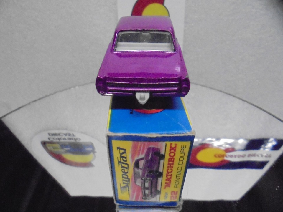 ORIGINAL MATCHBOX SUPERFAST #22 PURPLE PONTIAC COUPE w/BOX | eBay