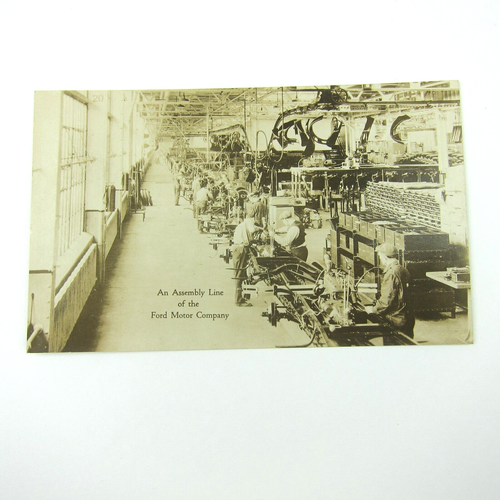 Postcard Ford Motor Company Rouge Plant Assembly Line Photo Michigan ...