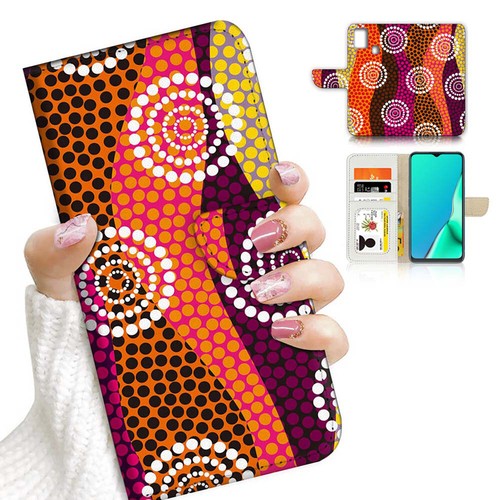 ( For Optus X Tap 2 ) Wallet Flip Case Cover AJ23942 Aboriginal Art ...