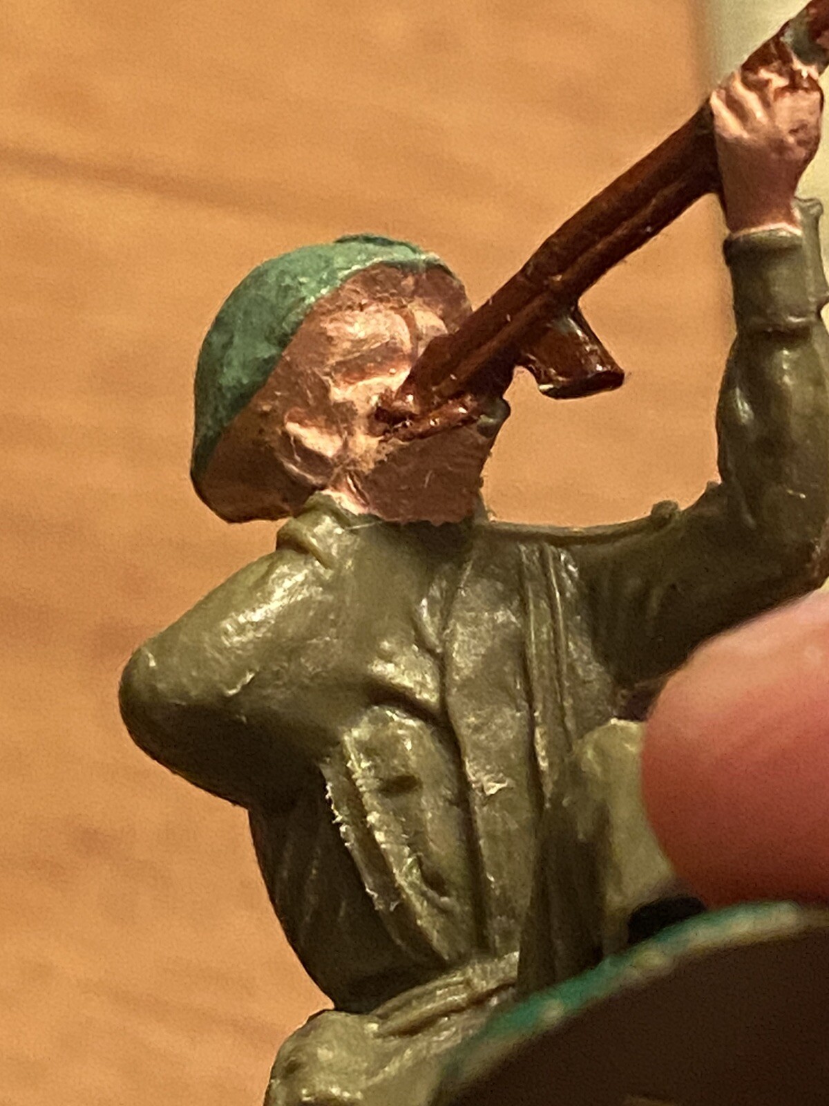 Vintage Crescent Toy soldier w/gun rifle PLASTIC Made in England ~1.5 ...