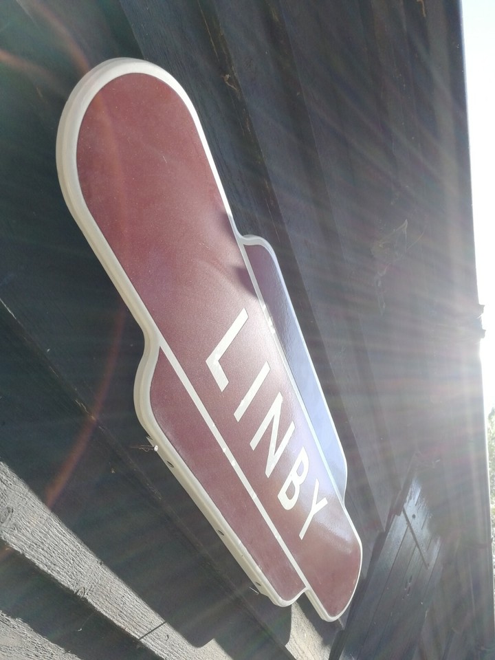 LINBY totem enamel sign British Rail station BR sign train linby sign ...
