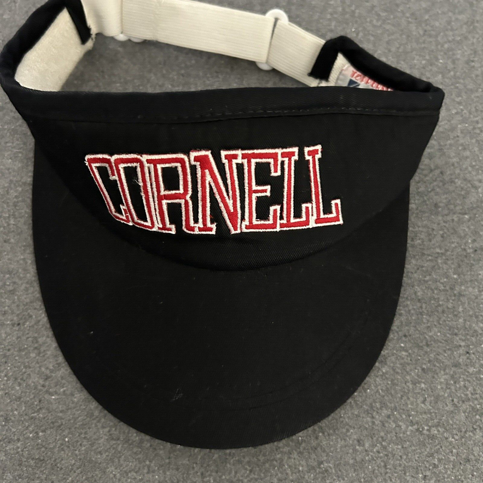 Vintage Cornell University Visor Hat Adjustable Blue Sewn Letters New ...