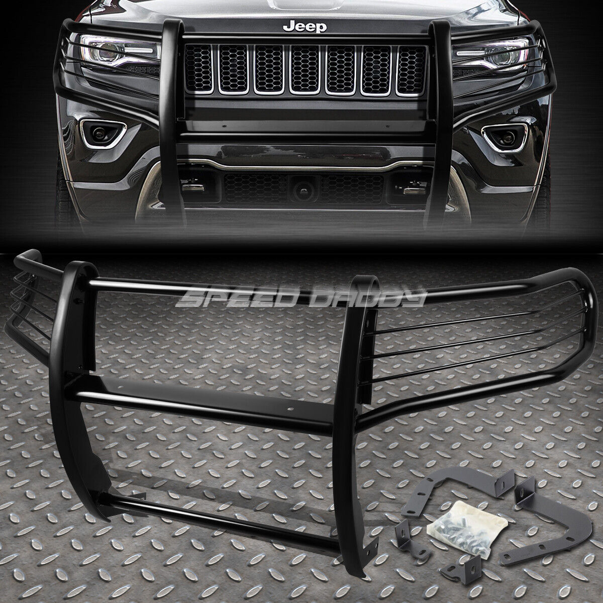 FOR 11-16 GRAND CHEROKEE WK2 SUV BLACK MILD STEEL FRONT BUMPER GRILLE ...