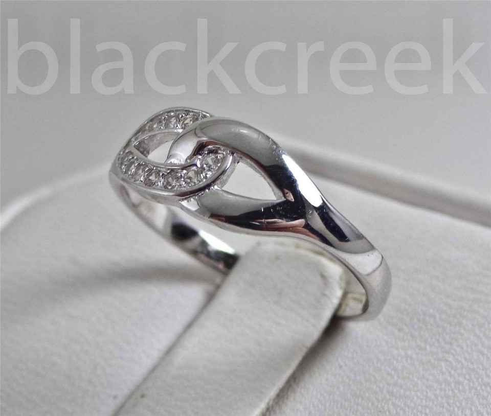 925 Sterling Silver~ ~ Interlocking~ Infinity~ Ring Size 4/5/6/7/8/9/10 ...