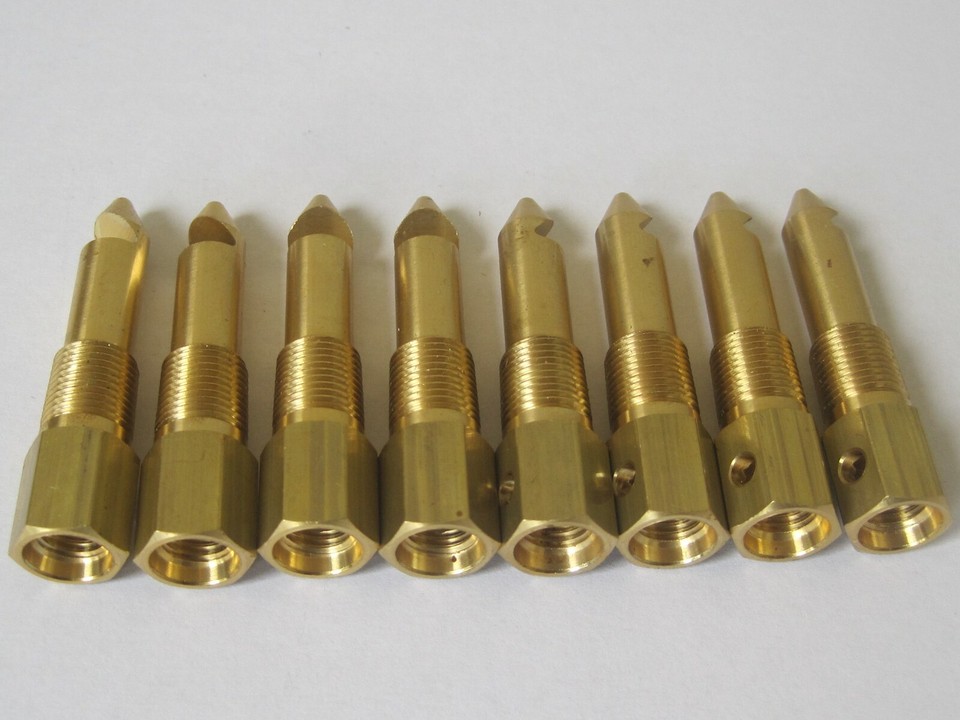 8pc Brass Hat Top Nozzle Bodies Injector Blower Enderle Dragster Drag ...