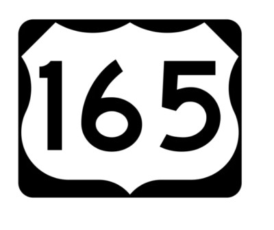 12" us route 165 highway sign road bumper sticker decal usa made | eBay