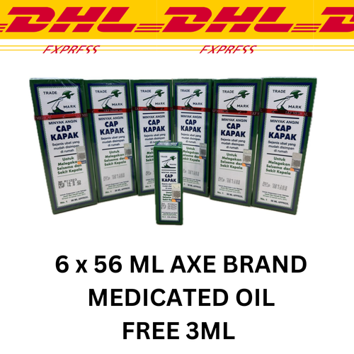 6 X Axe Brand Universal Medicated Oil 56ml + FREE 3ML Cold Headache (Cap Kapak) | eBay