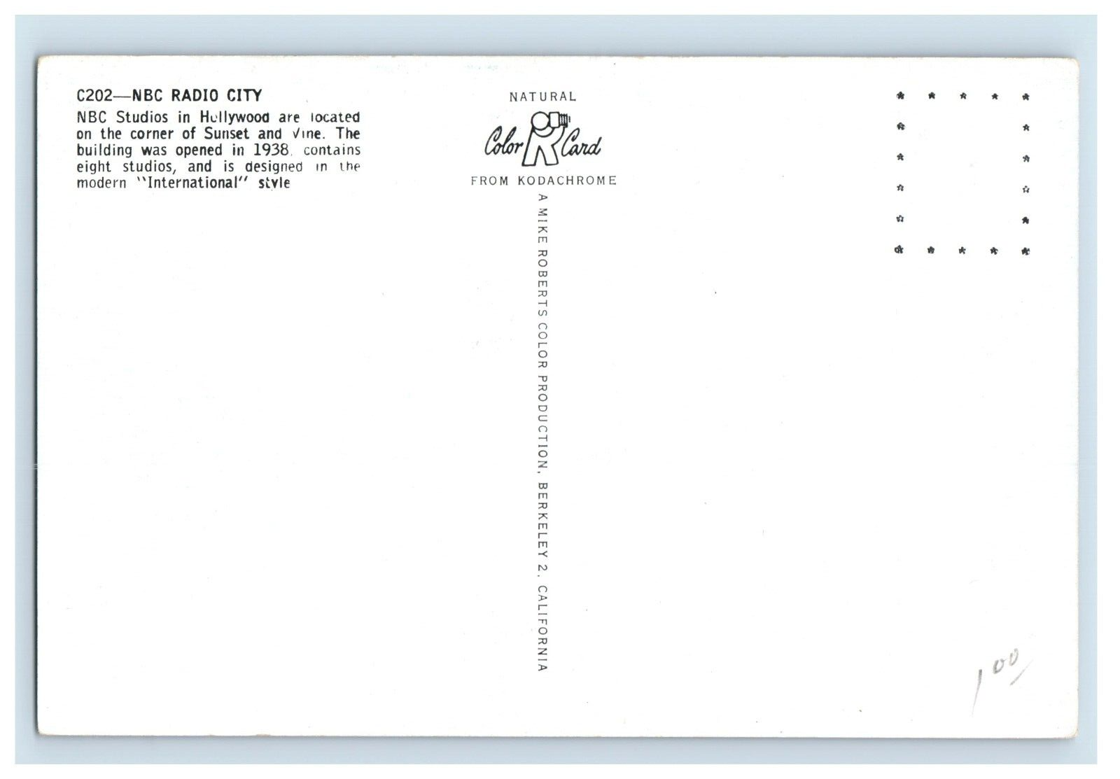 1930 NBC Studios Sunset & Vine Hollywood Cars Sign, Cali. Postcard ...