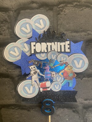 Fortnite Inspired | Cake Topper | Personalised | 3D| V Bucks | eBay UK