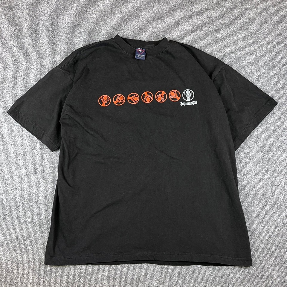 Vintage Jagermeister T Shirt Mens L* Black Logo Alcohol Drinking Y2K | eBay