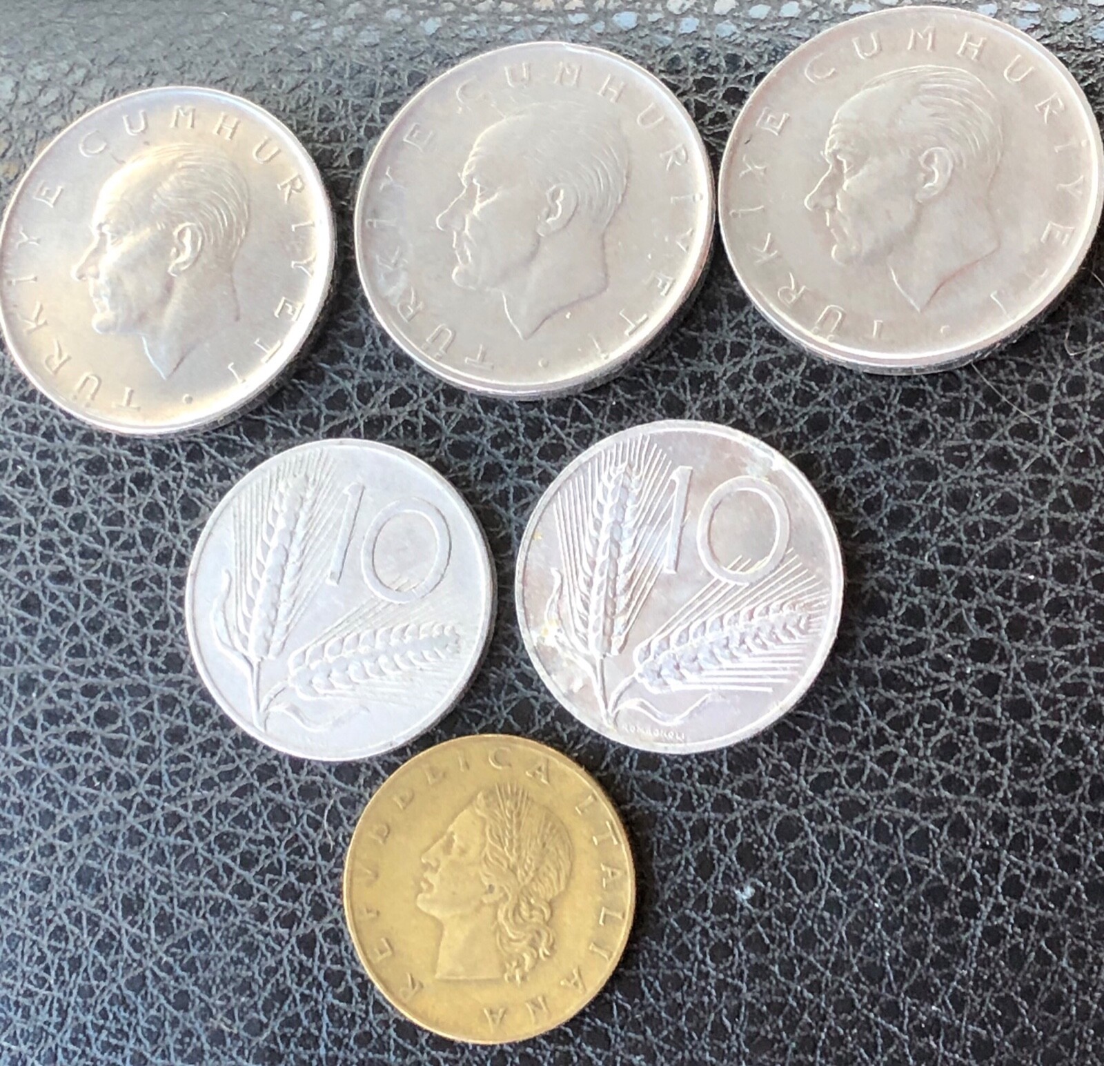 Lot of 6 3 Turkey1 Lira Turkiye Cumhuriyeti Nickel Turkish Coin Lot 3 ...