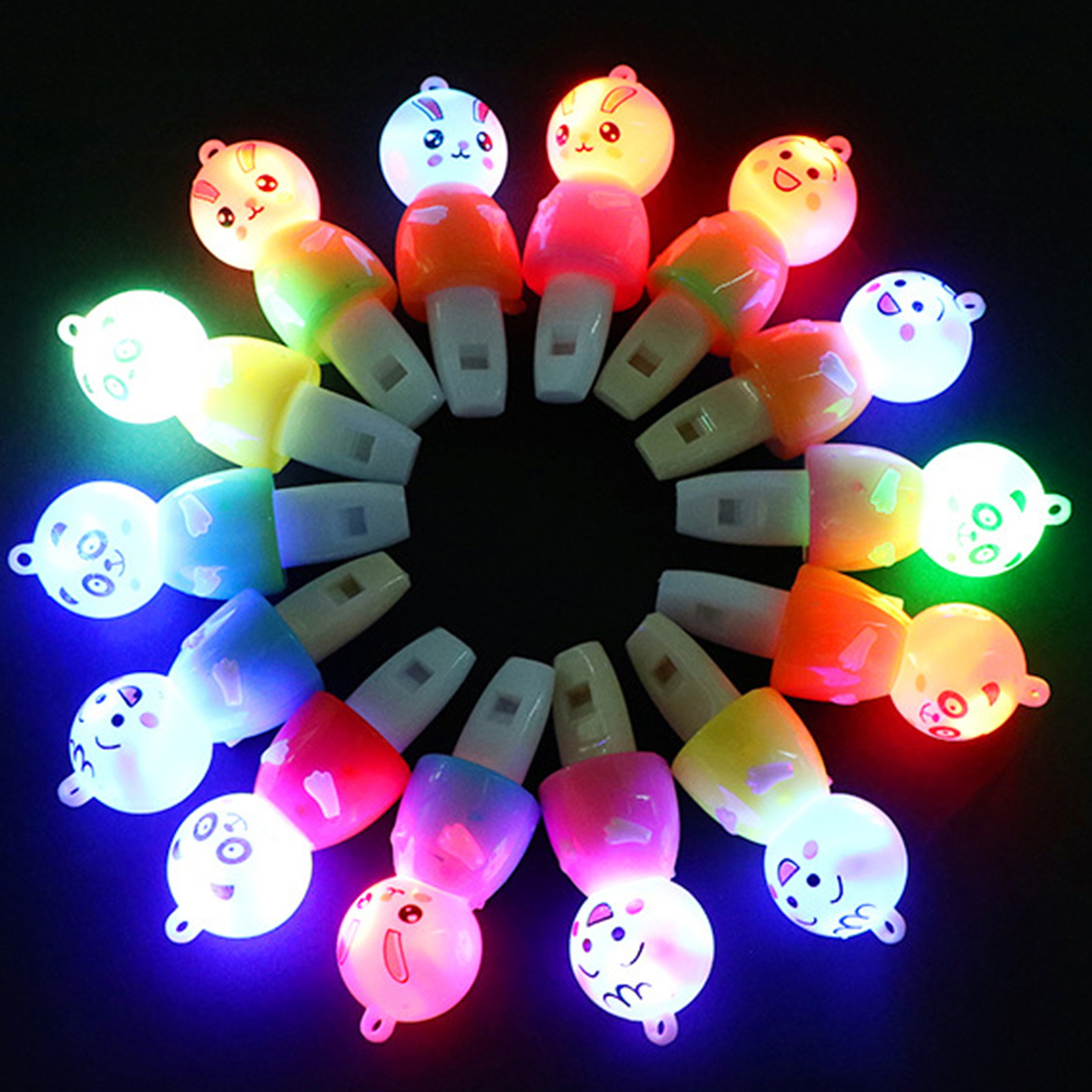 10pcs/set Led Whistle Funny Kids Toy Cute Rabbit Animal Led Whistle ...