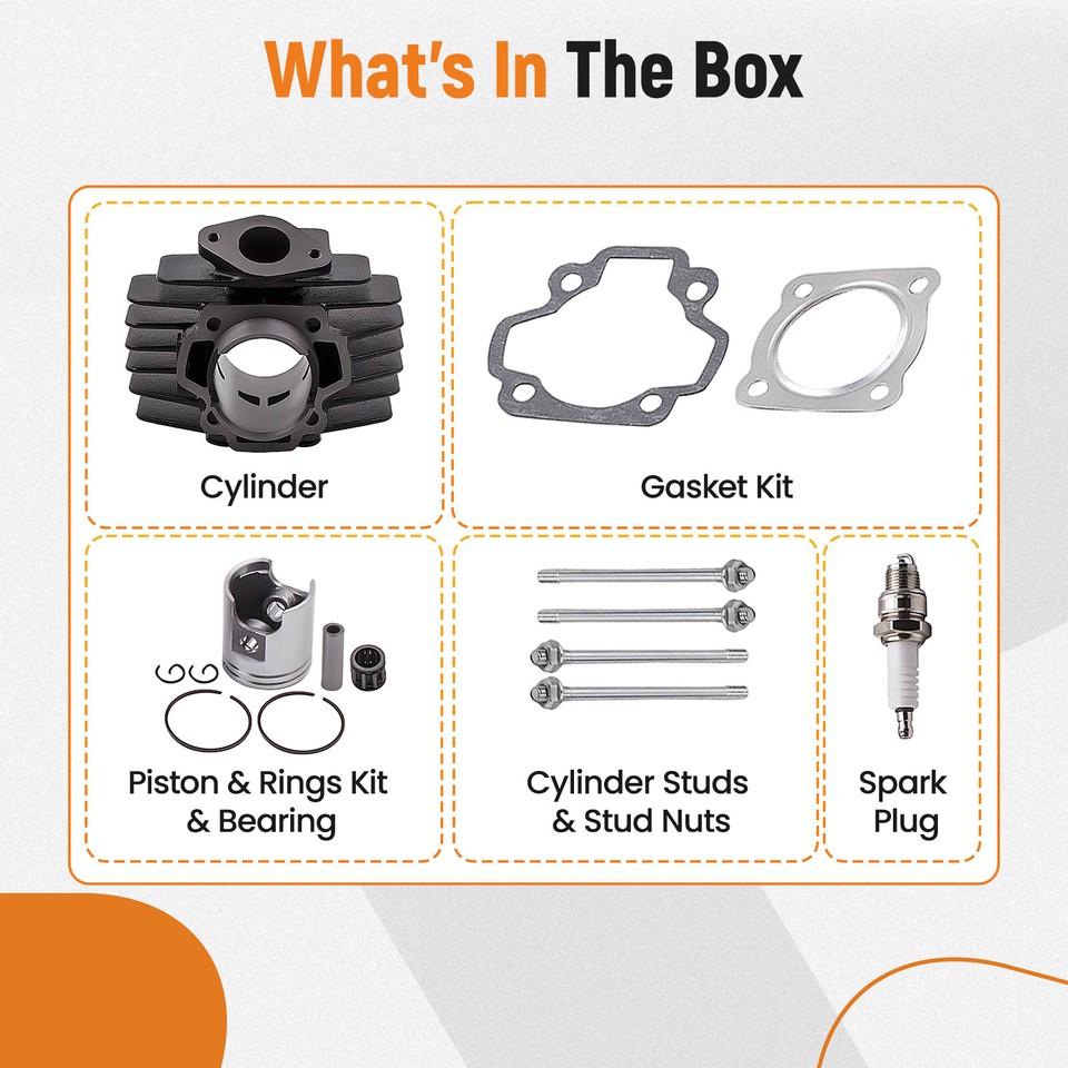 60CC Big Bore Kit Cylinder Piston Ring Top End Rebuild Set For Yamaha ...
