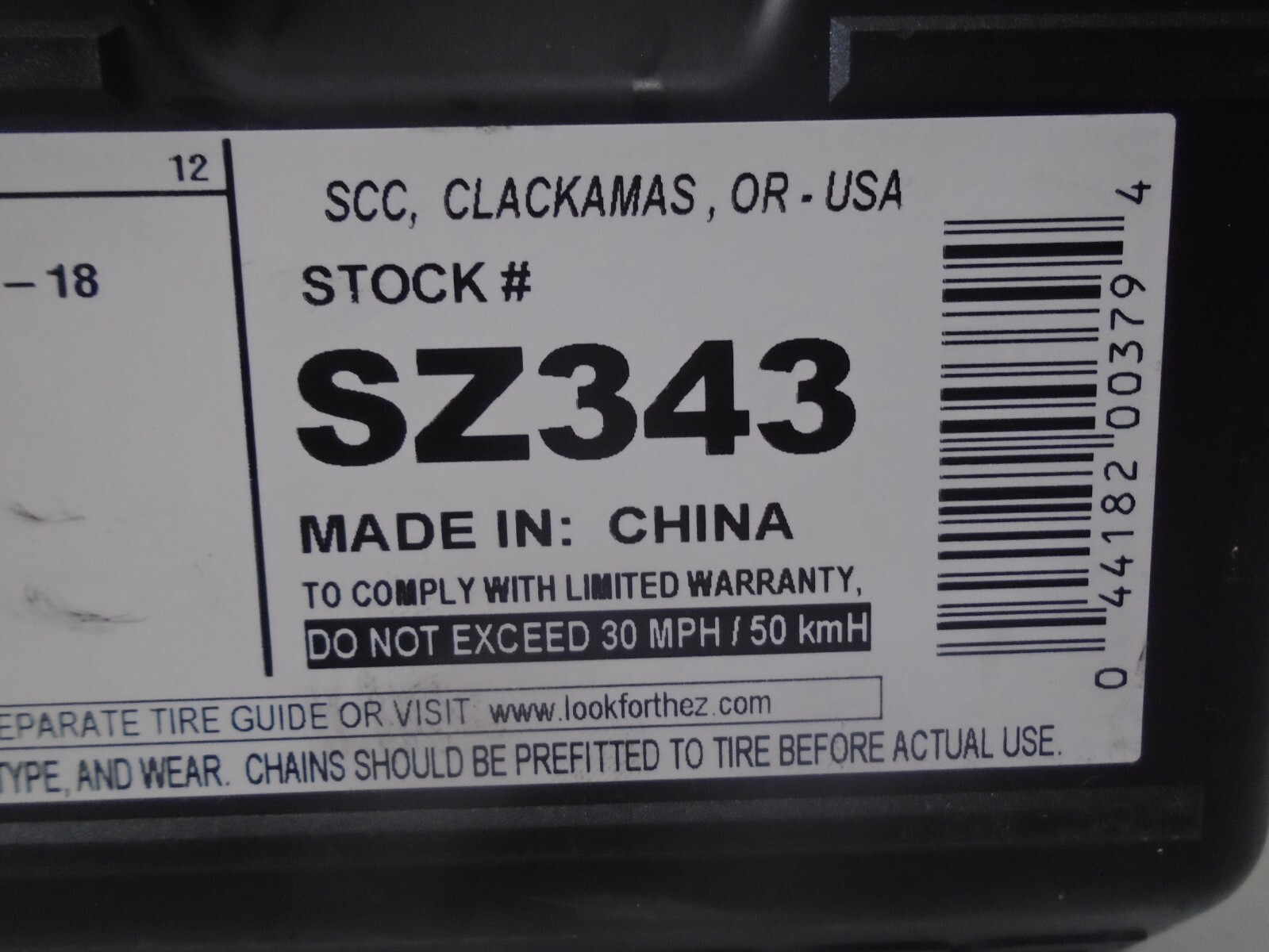 Shur Grip SCC 2 EA Tire Snow Chains Cables SZ343 Size 15 16 17 18 20 ...
