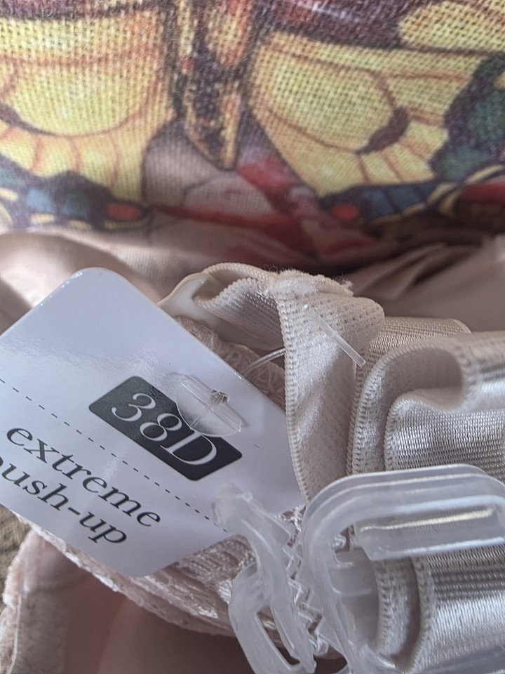 Rene Rofe Bra Beautiful Lace Ultimate Push Up Size 38D flesh tone | eBay