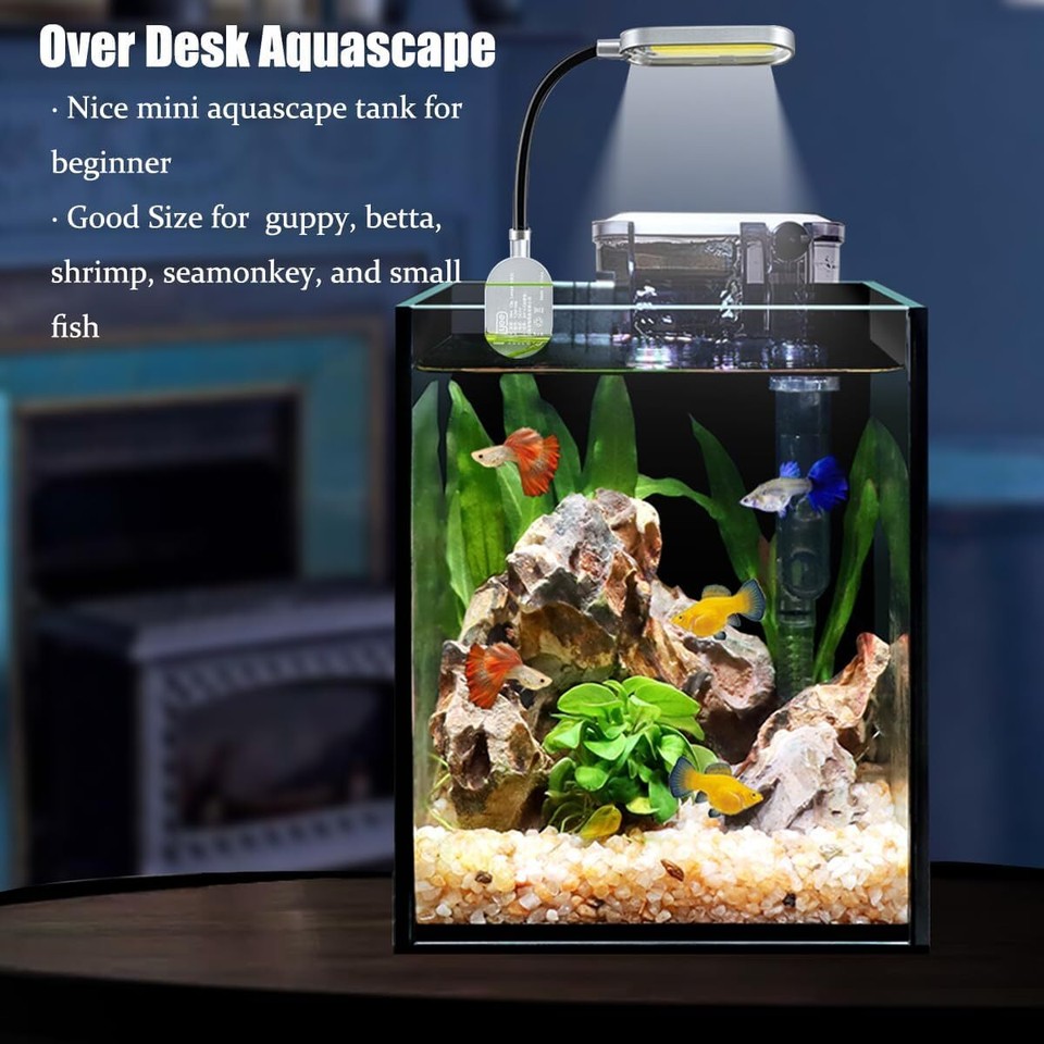 15 gallon fish tank starter kits nano glass aquarium with filter led ...