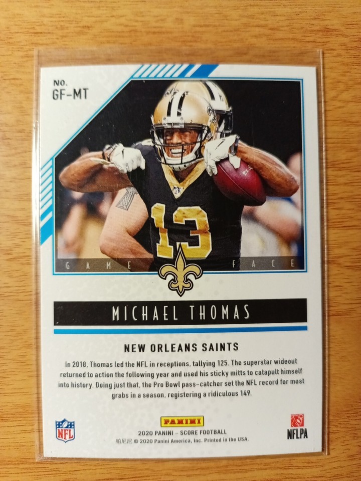 MICHAEL THOMAS 2020 PANINI SCORE "GAME FACE" INSERT FOOTBALL CARD ...