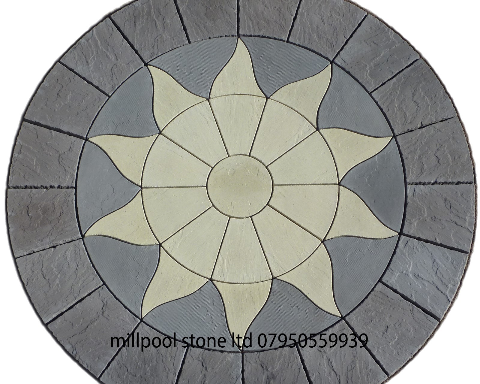 2.56M SUN CIRCLE PAVING PATIO SLAB STONE GARDEN (DELIVERY EXCEPTIONS ...