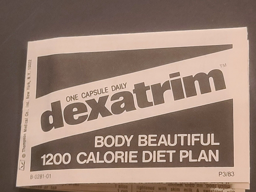 Vintage Dexatrim Weight Loss Guide & Calorie Counter Diet Plan Brochure ...