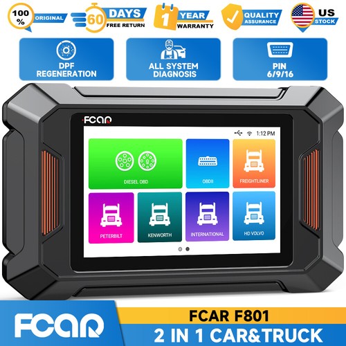 FCAR F801 24V 12V Diesel Heavy Duty Truck Scanner All System Diagnostic ...