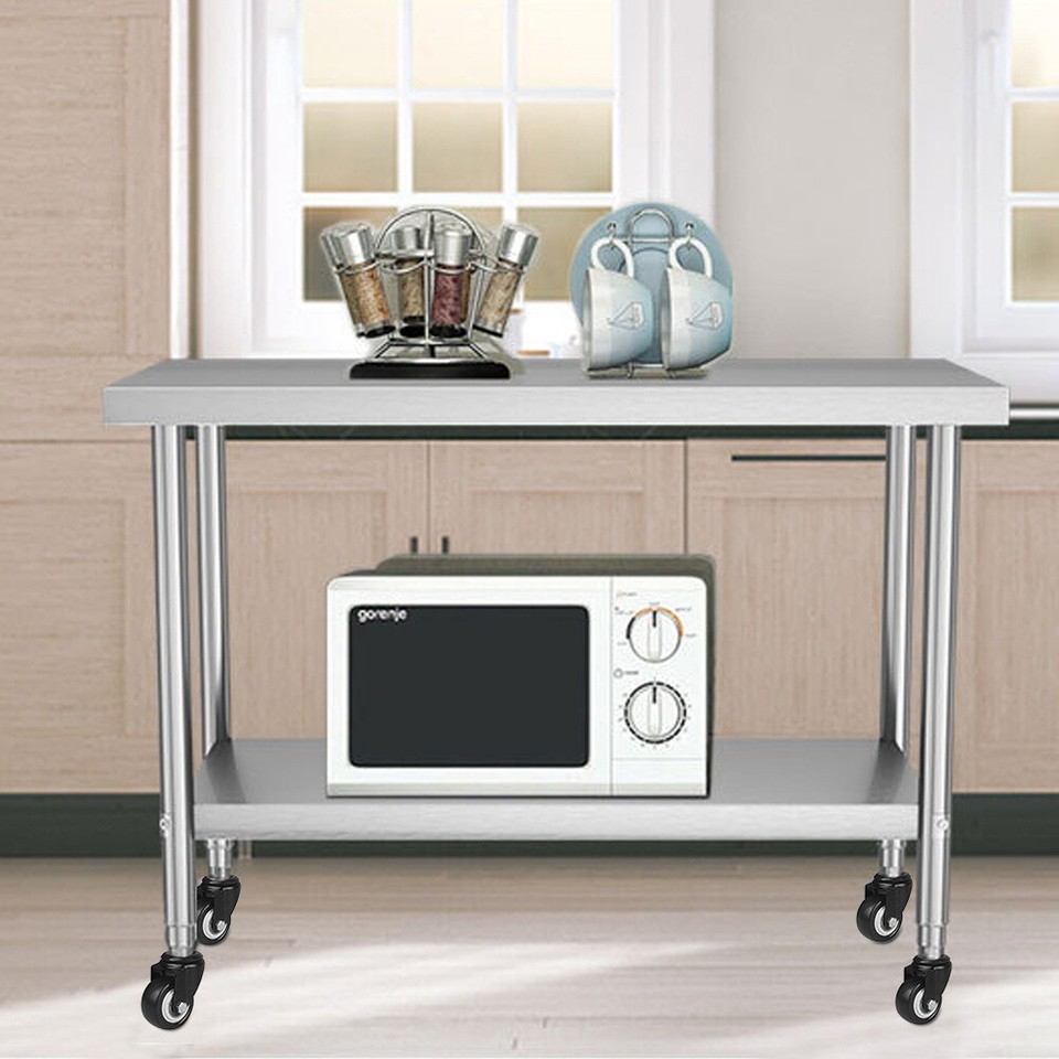 Commercial Catering Table Stainless Steel Work Bench Kitchen Food Shelf ...