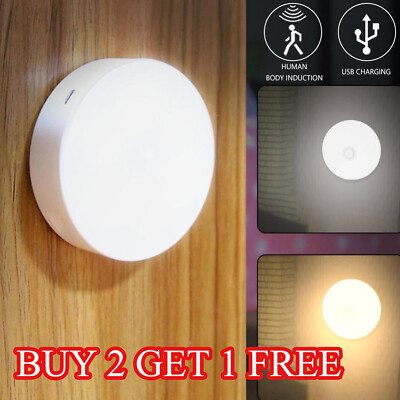 8LED USB Rechargeable Portable PIR Motion Sensor Light Cabinet Stair ...