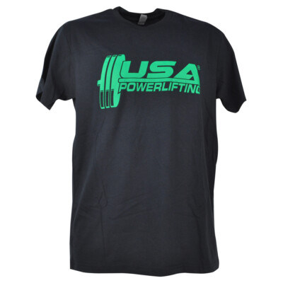 USA Powerlifting Weight Gym Adults Black Green Short Sleeve Tshirt Tee ...