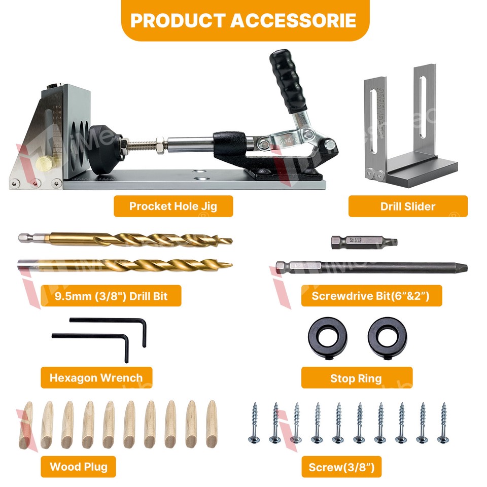 Pocket Hole Jig Kit Joinery Pocket Hole Drill Guide Jig Woodworking ...
