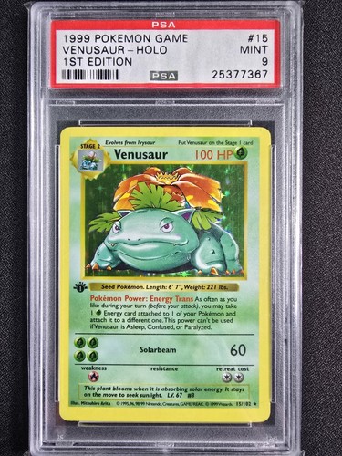 PSA 9 1st Edition Venusaur Holo 15/102 - 1999 Base Set Rare Graded ...