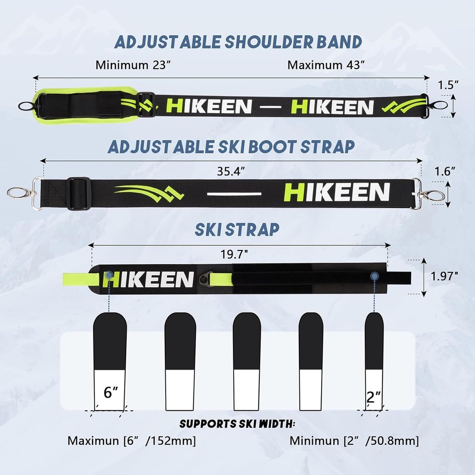 Ski Carrier Strap, Poles Boot & Downhill Skis Carrier Straps with ...