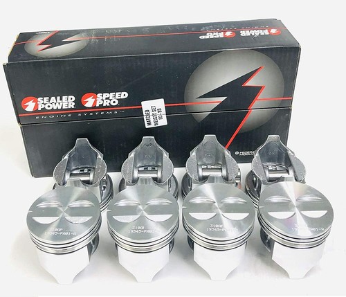 SEALED POWER Cast Flat Top 4-relief Pistons Set/8 for Chevy SB 327 ...