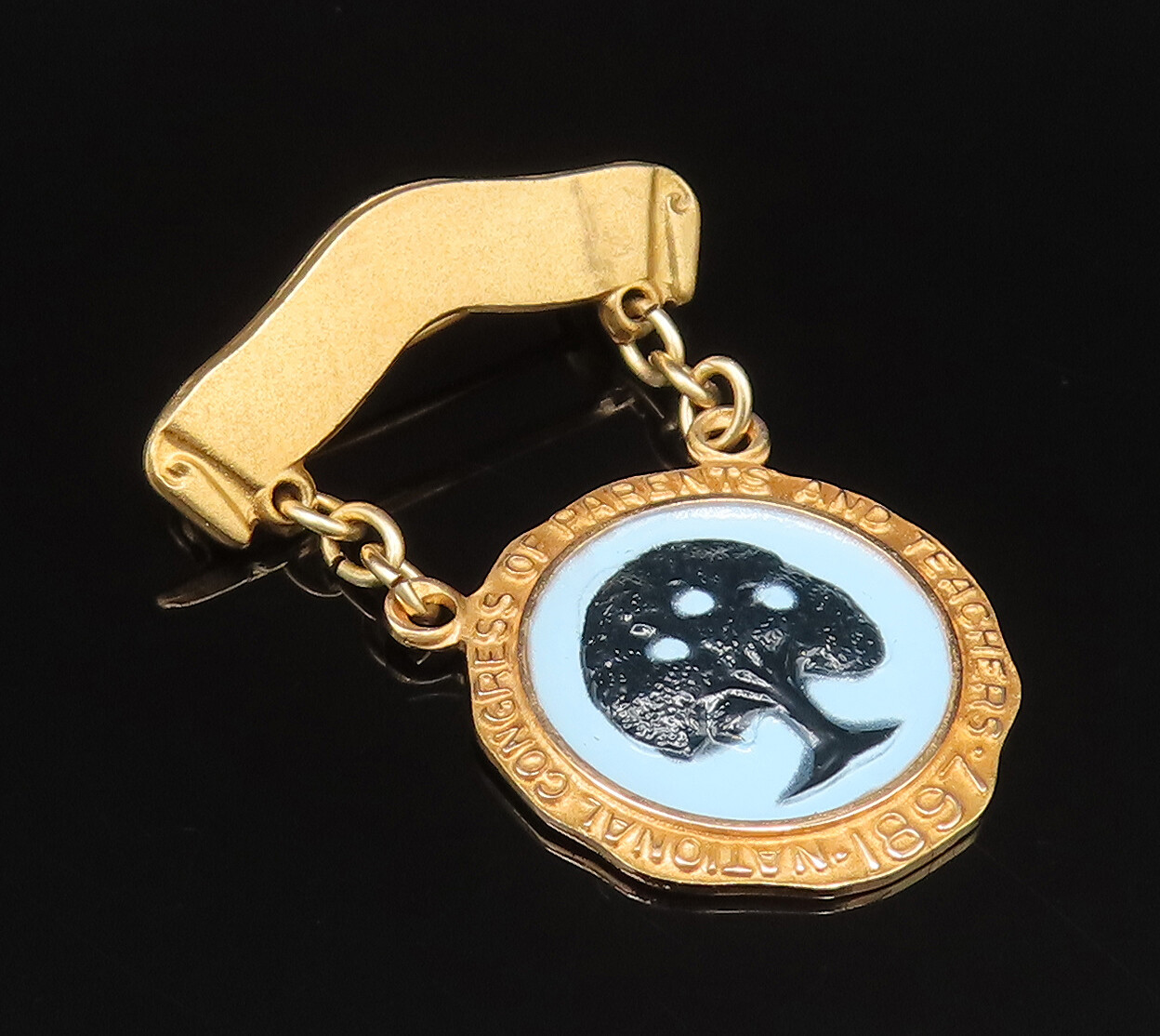 LGB 10K GOLD - Vintage Enamel Congress Of Parents & Teachers Brooch Pin ...