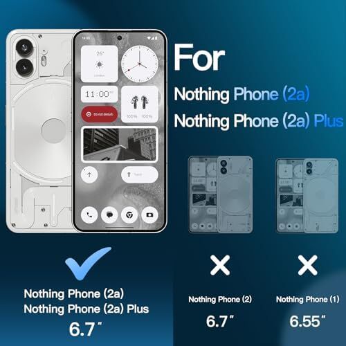 Screen Protector for Nothing Phone 2a / 2a Plus 6.7-Inch, 9H Tempered ...