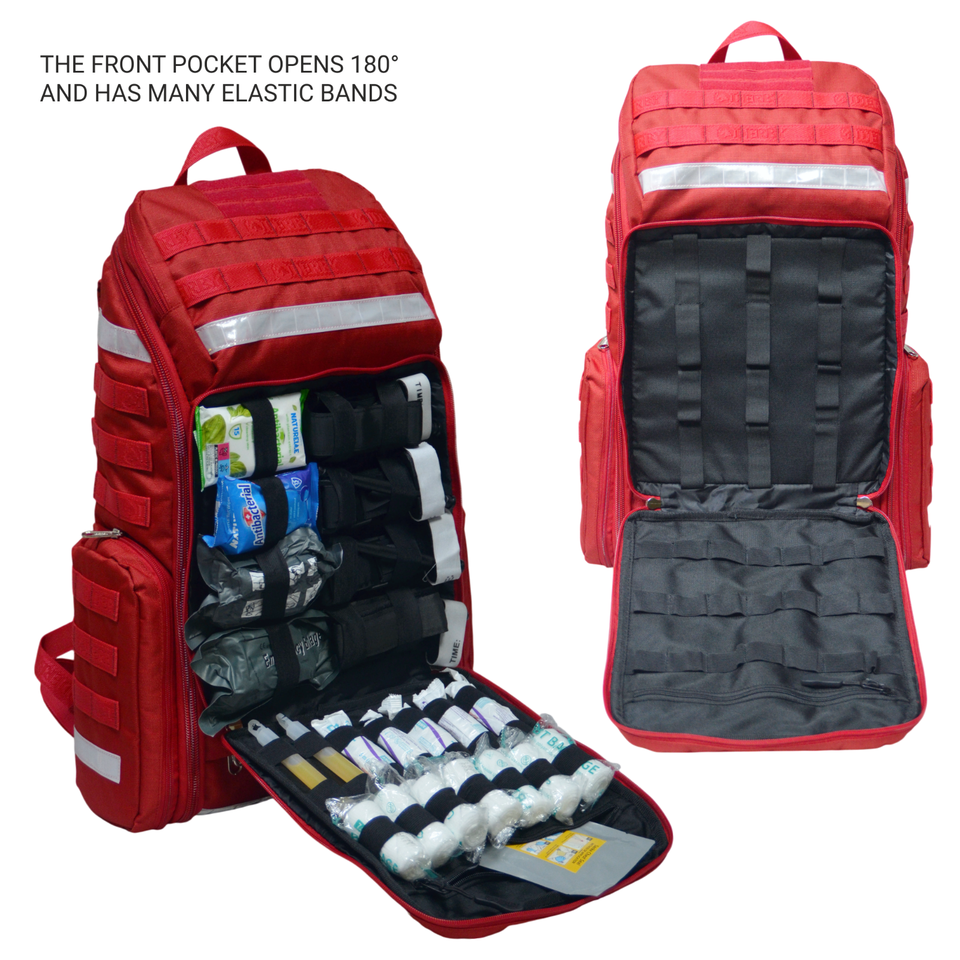 DERBY 32L Tactical Medical Backpack Red MOLLE IFAK Trauma Bag First Aid ...