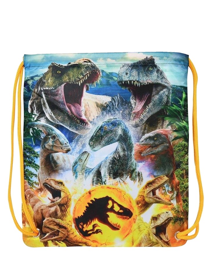 Jurassic Dinosaur Sling Bag Drawstring T-Rex Giganotosaurus Boys Girls ...