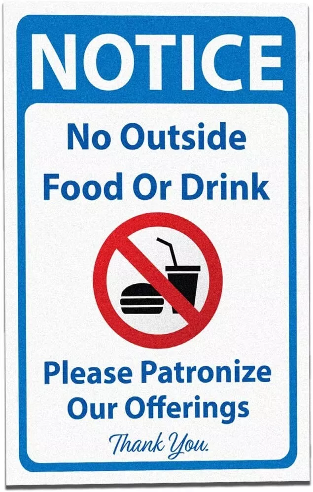Printable No Outside Food Or Drink Sign, 49% OFF
