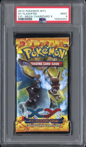 2014 Pokemon XY Flashfire Foil Booster Pack Mega Charizard X PSA 9 Mint ...