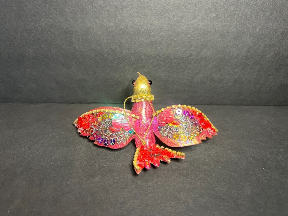 Vintage Hand Crafted Red & Gold Jeweled Hummingbird Christmas Tree ...