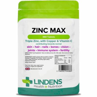 Zinc Max (Triple Strength zinc, Copper & Vitamin C) 360 Tablets | eBay