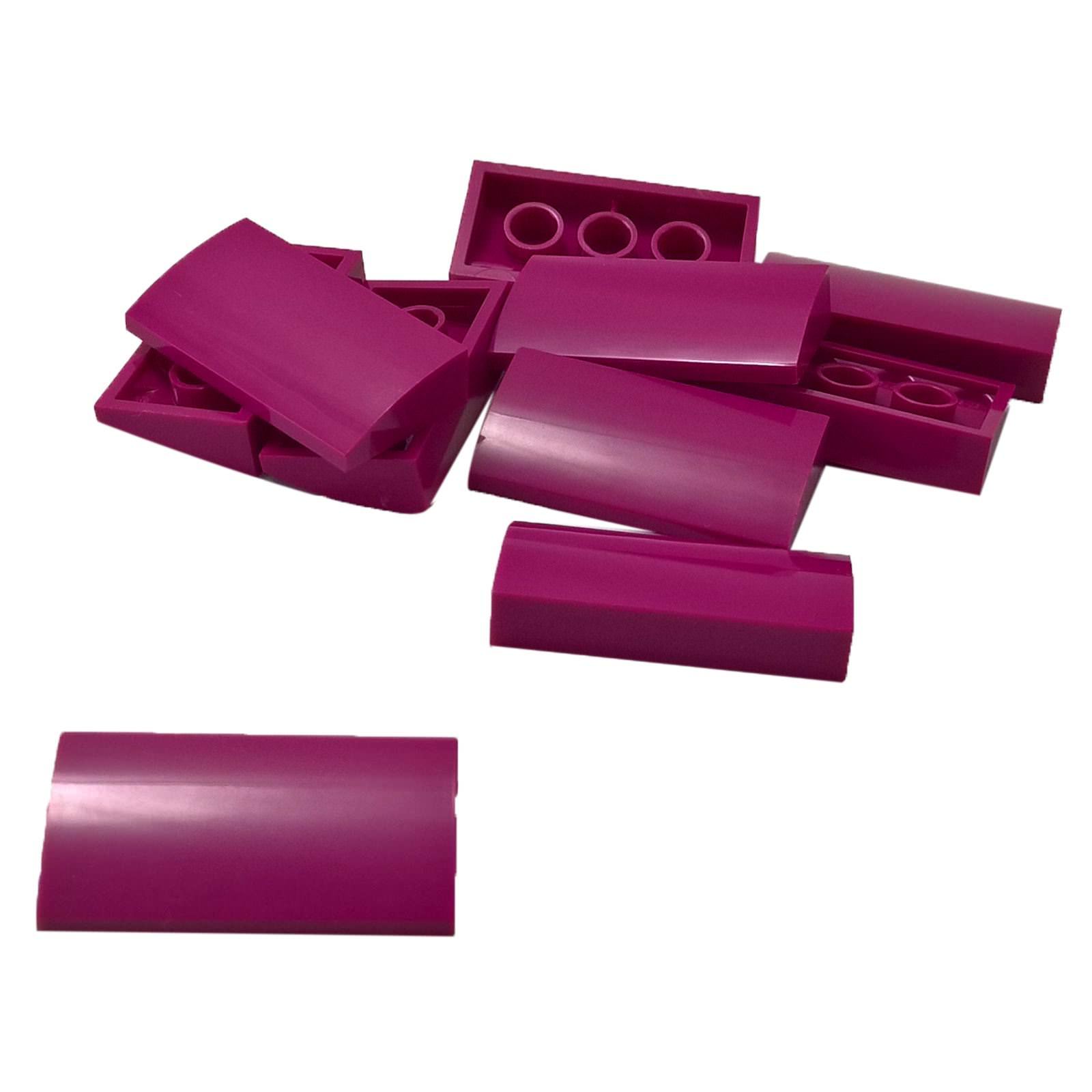 1 NEW LEGO Slope, Curved 2 x 4 x 2/3 No Studs with Bottom Tubes Magenta ...