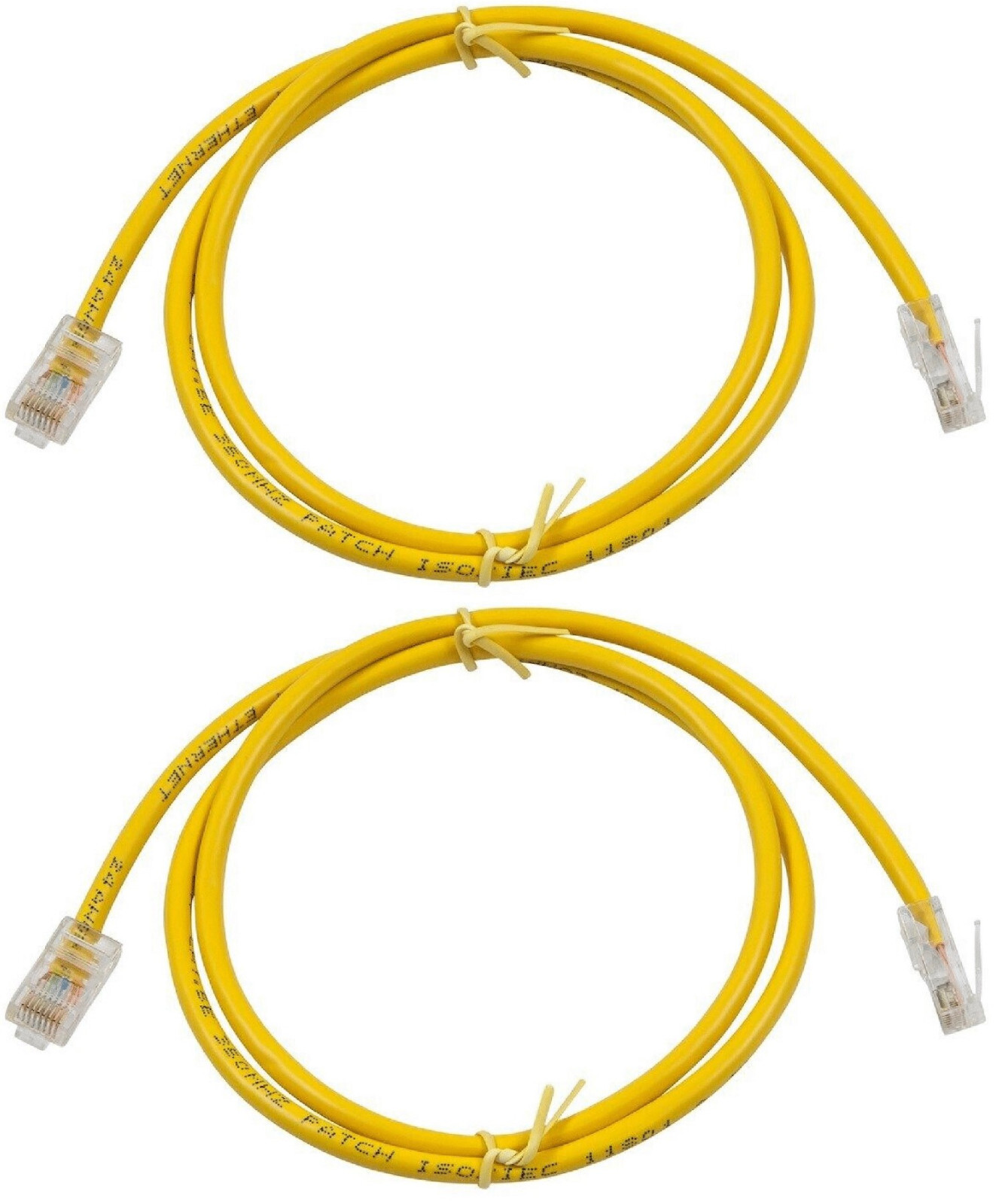 CAT5 CAT5 RJ45 Ethernet LAN Network Patch Cable Yellow - 10 feet-2 Pack ...