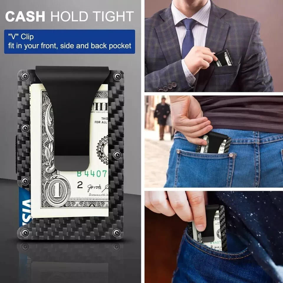 The Ridge Style Titanium Wallet with RFID Blocking Card Slots, Money ...