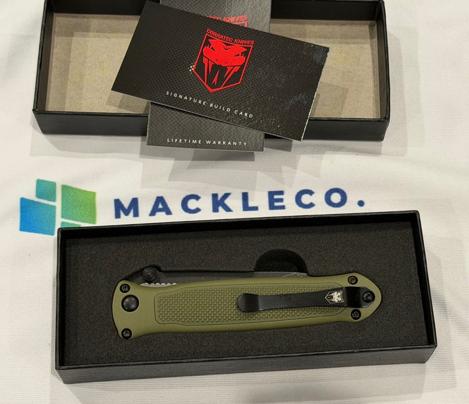 CobraTec Manual Open Pocket Knife Quick Strike G10 Knurled Rubber OD ...