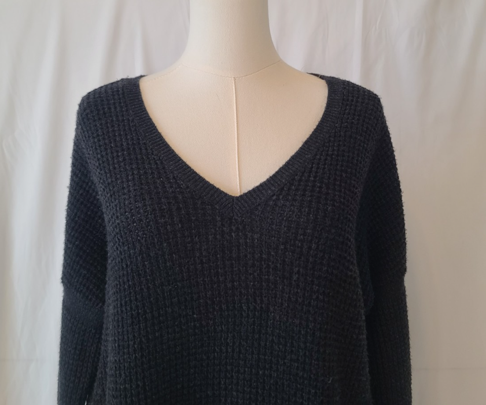 Vince Womens Dark Gray Waffle Knit Wool Cashmere Blend Sweater Medium ...